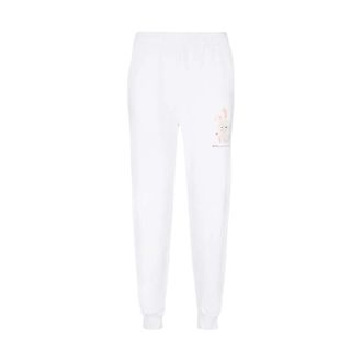Stella McCartney Baumwoll-Track-Pants mit Frontlogo-Druck - - Trousers - Damen - Wei&szlig; - S