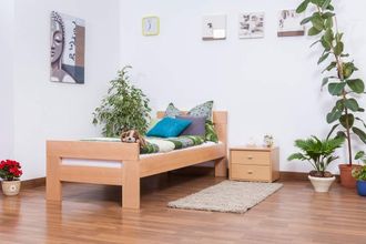 Steiner Shopping M&ouml;bel Einzelbett Easy Premium Line K2, Buche Vollholz massiv Natur - Ma&szlig;e: 90 x 200 cm