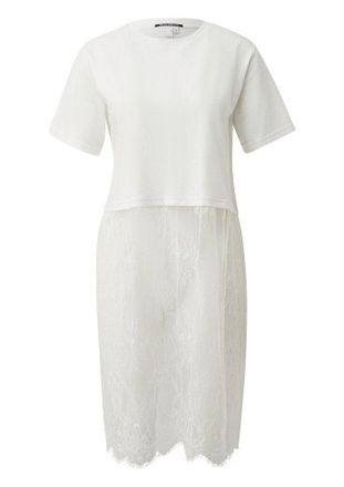 QS by s.Oliver Minikleid Kleid Shirtkleid mit Spitze