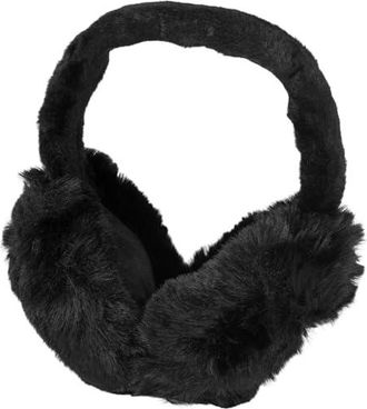 styleBREAKER Cache-oreilles pour femmes, couleur unie, aspect peluche - Earmuffs doux et moelleux pour les froides journées dhiver 04026070, couleur:Noir