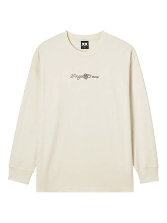 Fingercroxx t-shirt &agrave; logo brod&eacute; - Tons neutres