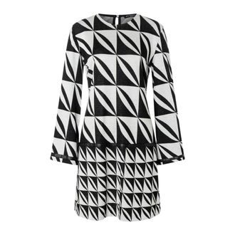 Ana Alcazar ANA Alcazar 040263-3438 dress leather ribben Damen Kleid mit geometrischem muster original black - - Dresses - Damen - Mehrfarbig - M