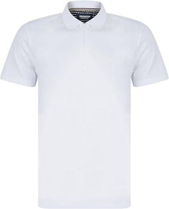 Kensington Eastside Wells Polo en jersey de coton avec col zipp&eacute; pour homme, Blanc brillant, L