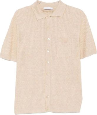 Daniele Fiesoli Homme, Chemises, Beige, Taille: M Cable Knit Polo
