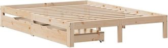 vidaXL Cadre de lit avec tiroirs sans matelas 140x190 cm vidaXL