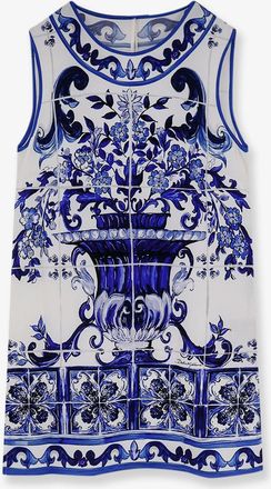 Dolce & Gabbana Silk top with Maiolica print - DOLCE & GABBANA - gender_Woman
