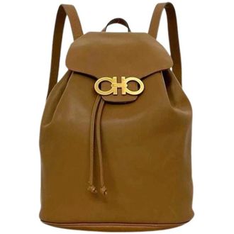 Ferragamo Pre-owned Lederrucksack - - Pre-owned - Damen - Braun - ONE SIZE