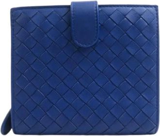 Bottega Veneta unisex, Pre-owned, Bleu, Taille: ONE Size Portefeuille en cuir Pre-owned