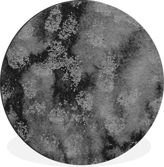 MuchoWow Wandbild Rund Wanddeko Deko Wohnzimmer Bilder 60x60 cm Schwarz - Farbe - Grau