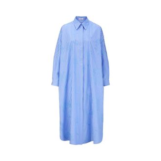 Riani Femme, Robes, Bleu, Taille: 38 FR Robe chemise ample avec broderie