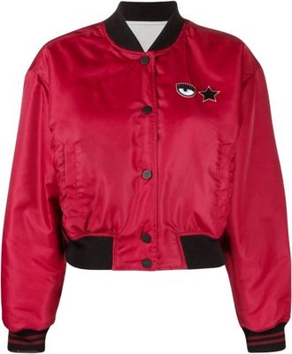 Chiara Ferragni Femme, Vestes, Rouge, Taille: 36 FR Blouson aviateur r&eacute;versible avec patch Eye Star