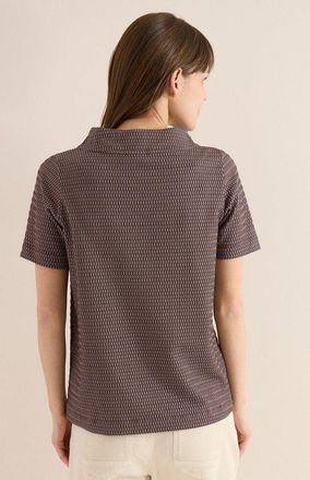 Cecil T-Shirt mit Tunnelzugband am Kragen