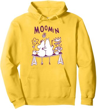 Moomin troll & Snorkmaiden Love Painting Blumen Kunst Pullover Hoodie