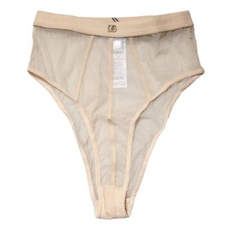Dolce & Gabbana Femme, Sous-v&ecirc;tements, Beige, Taille: 38 FR Culotte Taille Haute