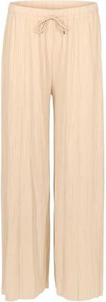 Easy Young Fashion Pantalon dété pour femme - Pantalon plissé doux et fluide - Pantalon de loisirs Marlène tendance élégant et décontracté 999, beige, 38-44