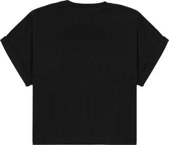 Balmain Cropped Logo Cotton T-Shirt - Black