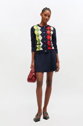 Ganni marineblau Minirock aus Kaschmirwolle - Größe XXS