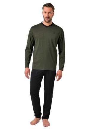 JP1880 Herren große Größen Übergrößen Menswear L-8XL JP1880 Schlafanzug, Homewear, Zweiteiler, Ringel, bis 8 XL moosgrün 4XL 842412442-4XL