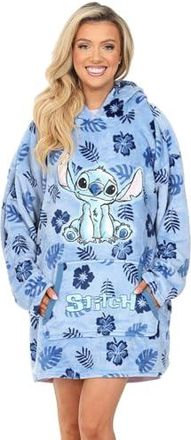 Disney Lilo and Stitch Sweat &agrave; capuche surdimensionn&eacute; en polaire pour femme Bleu