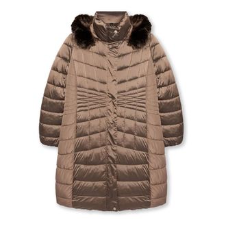 Fiorella Rubino Femme, Manteaux, Brun, Taille: 44 FR Doudoune longue bi-matière