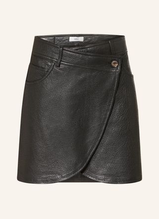 BA&SH Ba&Sh Lederrock Bango In Wickeloptik schwarz