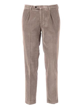 BRIGLIA 1949 pantalon en velours c&ocirc;tel&eacute; - Marron