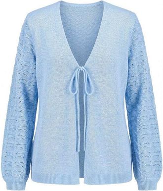 Miamoda Strickjacke Strickjacke Komfort Fit Glitzerstrick