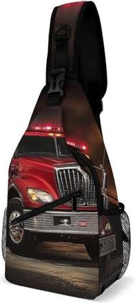 Generic Sacoche Bandouliere Camion de pompiers Casual Sac &agrave; Bandouli&egrave;re Mode Crossbody Bag pour Cyclisme Homme Voyage