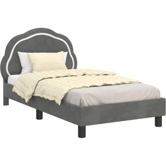 vidaXL Kinderbettgestell mit Kopfteil Dunkelgrau 80 x 160 cm Samt vidaXL
