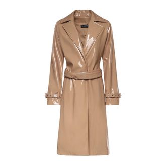 Dolce & Gabbana Femme, Manteaux, Beige, Taille: 38 FR Trench-coat en similicuir enduit