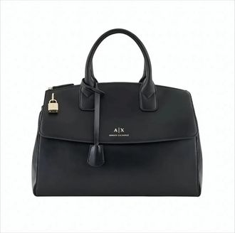 A|X Armani Exchange Hobo Bags - Structured Shoulder Bag With Gold-Tone Hardware - Gr. unisize - in Wei&szlig; - f&uuml;r Damen