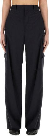 Bottega Veneta Pure Wool Cargo Trousers - Blue