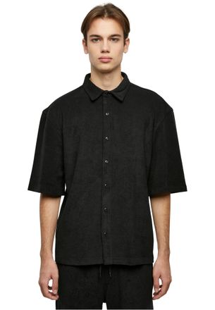 Urban Classics Herren Hemd Boxy Towel Shirt Black XL