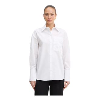 Karl Lagerfeld Besticktes Hemd aus Baumwolle mit Tasche - - Blouses & Shirts - Damen - Wei&szlig; - XS