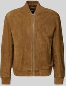 HUGO BOSS Regular Fit Lederjacke aus echtem Ziegenvelours Modell H-MULLER