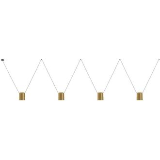 Leds - C4 Attic - Suspension d&eacute;corative &agrave; suspendre au plafond or peint en noir mat 4x E27 / 175cm x 800cm - Leds-c4