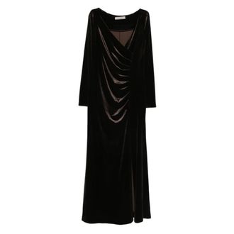 D.exterior Draped Long-Sleeve Dress - - Dresses - Damen - Braun - S