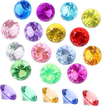 Cabilock 3 Sätze Bunte Kristall Diamanten Dekosteine Für Hochzeit Tischdeko Vase Füller DIY Basteln Simulation Diamant Schimmernde Edelsteine Mix 100 Stück * 3
