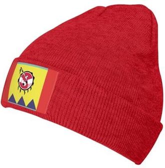 Generic Bonnet Souple Tricoté Drapeau De La Nation Stoney Nakoda Épais Tricoter Chapeau Respirant Chapeau dhiver Tricoté pour Femme Ski Cyclisme