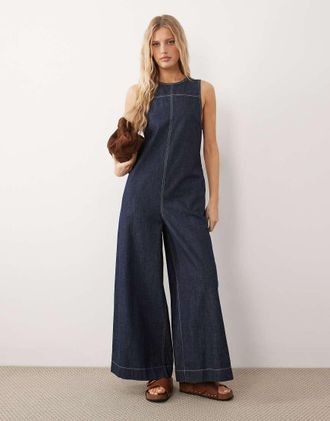 Free People Do No Wrong - Combinaison en jean - Bleu