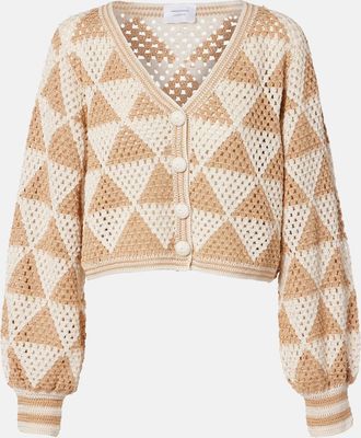 Anna Kosturova Cropped-Cardigan Maija aus H&auml;kelstrick