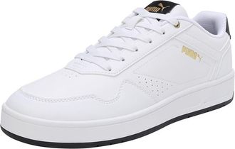 Puma Puma Court Classic Unisex-Sneaker f&uuml;r Erwachsene, Puma White-Puma Black-Puma Gold, UK 11