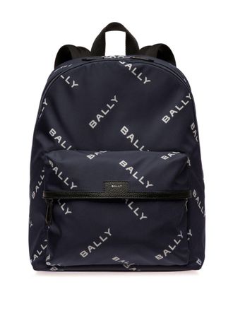 Bally sac &agrave; dos &agrave; logo imprim&eacute; - Bleu