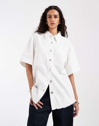 & Other Stories Chemise boutonn&eacute;e &agrave; manches courtes - Blanc