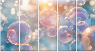 Islandburner Bild auf Leinwand Abstrakte Nahaufnahme schillernder Blasen in der Luft von der Sonne beleuchtet Bilder Wandbilder Poster