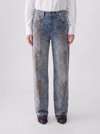 Liu Jo Wide-Leg-Jeans aus Baumwolldenim mit Blumendruck
