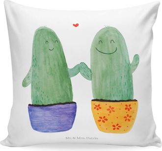 Mr. & Mrs. Panda Sitzkissen Kaktus Liebe - Geschenk, Hochzeit, Kakteen, Sofakissen 40x40, Zierkissen, Sofakissen, Kaktusliebe, Trennung, Liebesbeweis