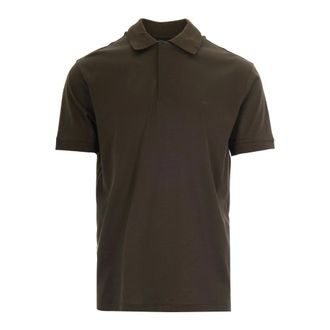 Emporio Armani Homme, Tops, Vert, Taille: L Polo &agrave; manches courtes en coton lyocell