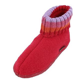 Haflinger Paul 631051 Chaussons dintérieur Mixte Enfant, größen Kinder:24, Farbe:Rouge