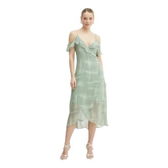 A|X Armani Exchange Xw000181 Af12051 F7037 Robe Mi-longue - Femme - Robes - Vert - Taille: 36 FR
